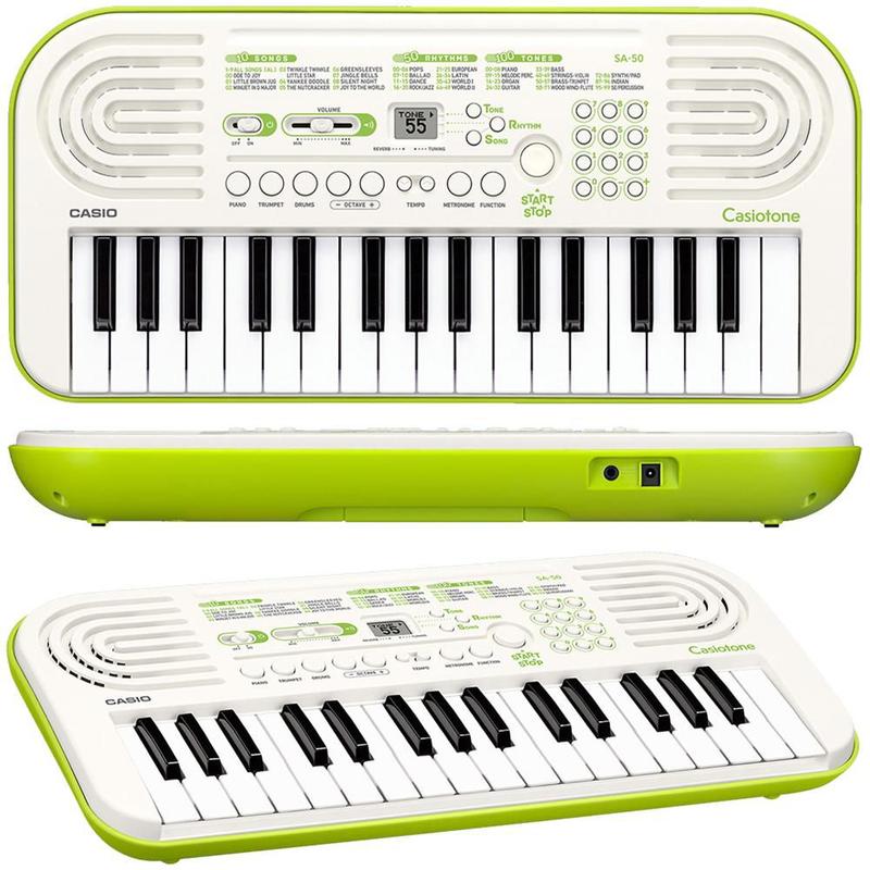 Teclado Infantil Casio SA-50 H2 Branco 32 Teclas Portátil Iniciante ...
