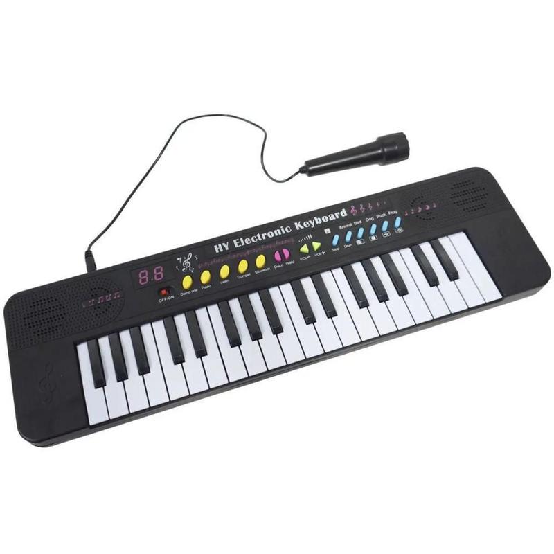 Teclado Infantil com Microfone 7548 Preto - Wellmix - Microfone de ...
