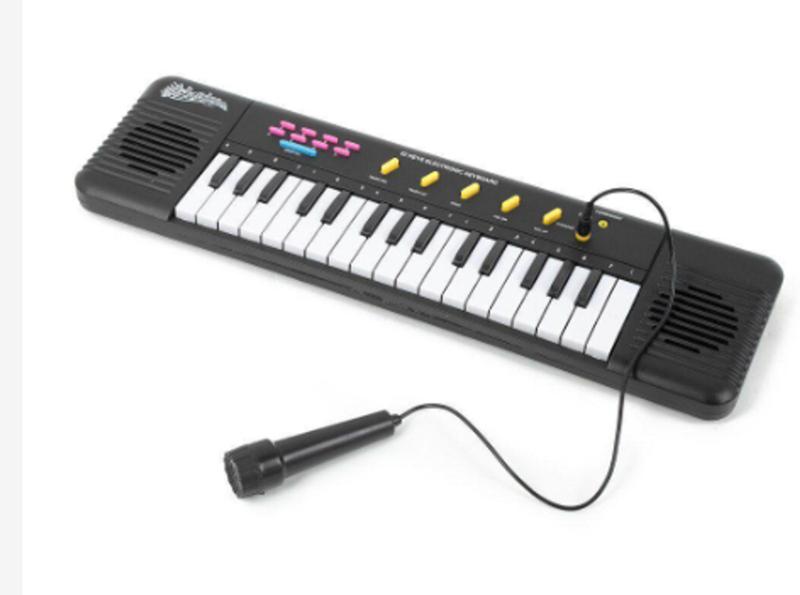 Teclado Infantil Musical com MIcrofone cores Preto e Rosa - keyboard ...