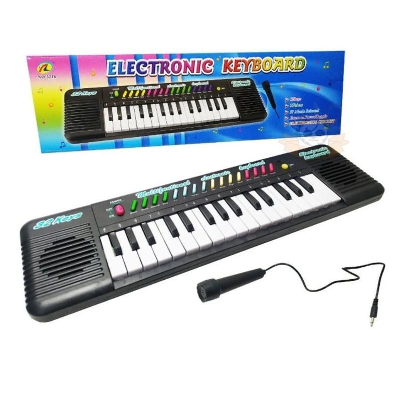 Teclado Infantil Piano Microfone Eletronico Keyboard Mq 2588 - Teclado ...