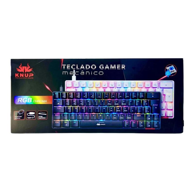 Teclado Knup Gamer Mecânico USB Iluminação Programável RGB - Teclado ...