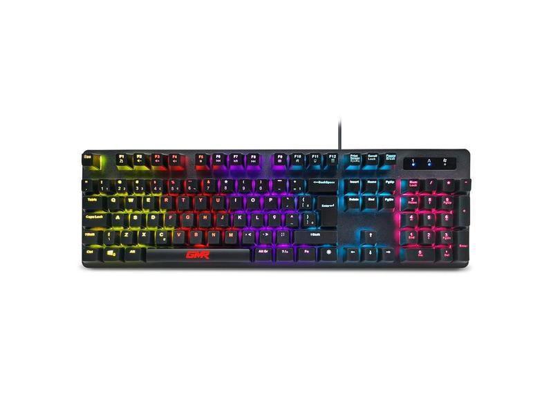 Teclado mecanico gamer multilaser gk-500, led rainbow, switch blue ...