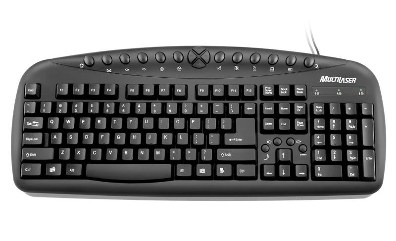 Teclado Multilaser Super Multimidia Preto Ps2 - TC080 - Teclado ...