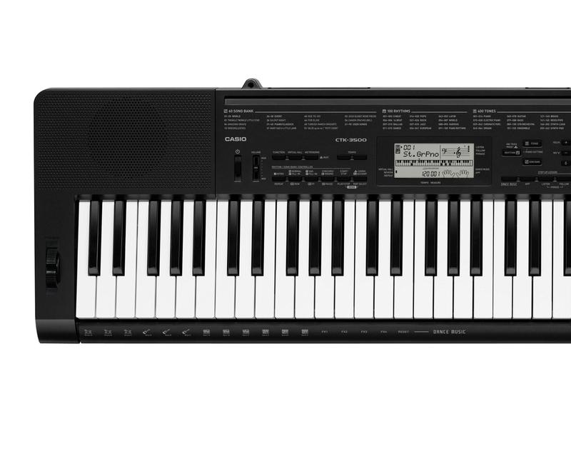Teclado Musical Casio CTK-3500 Preto 5/8 USB MIDI Controlador Com Fonte ...