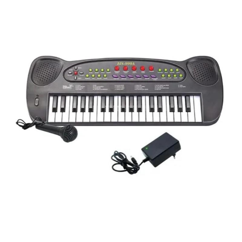 Teclado Musical Infantil HS-999 Com FONTE e Microfone - DM TOYS - Piano ...