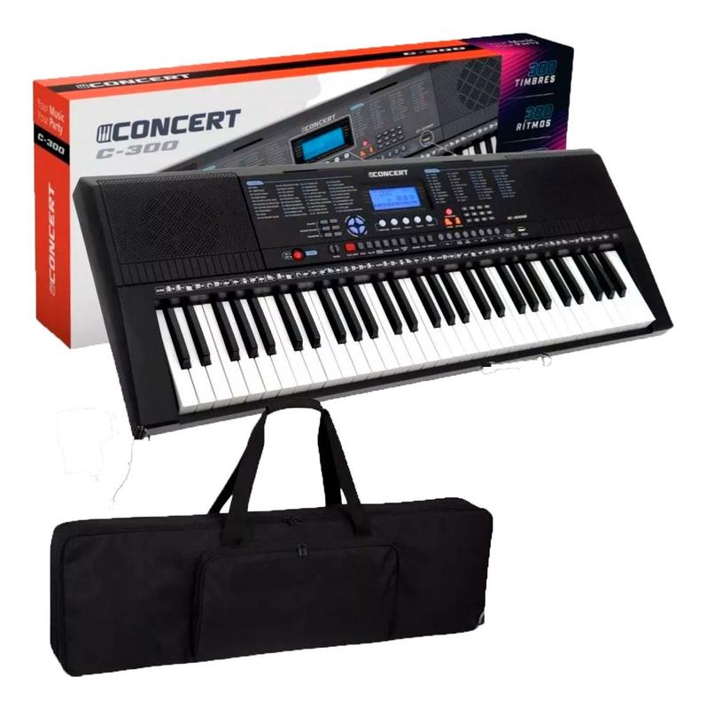 Teclado Musical Profissional Concert C-300 61 Teclas + Capa - Teclado ...