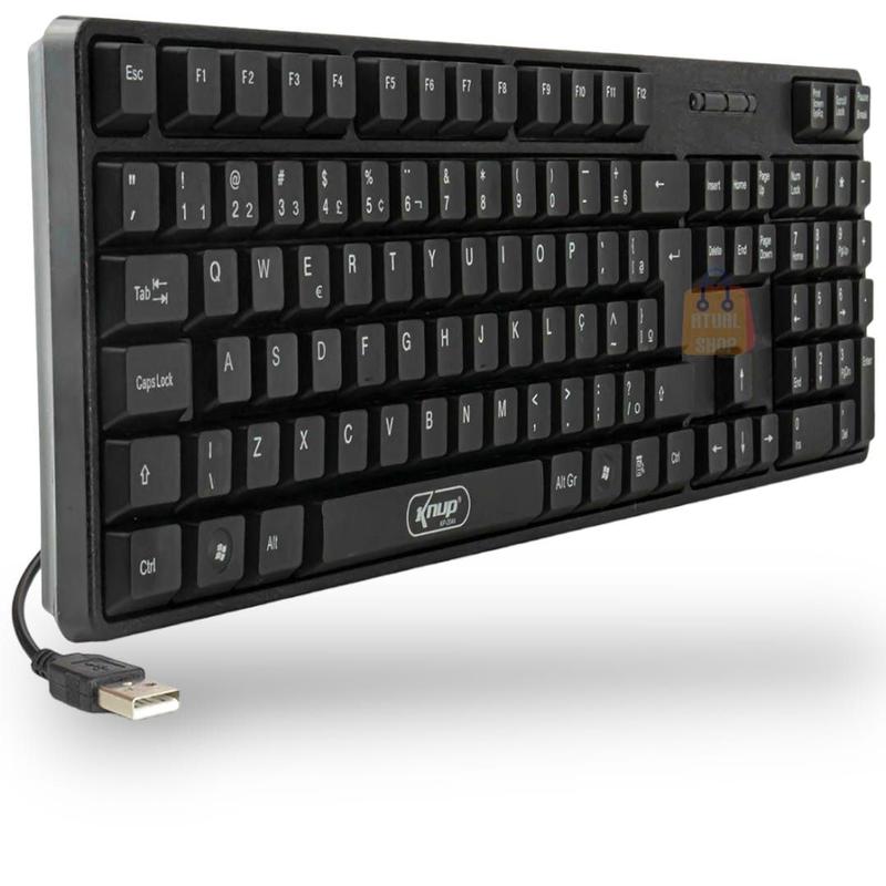 Teclado Notebook Teclas Abnt2 Perfil Baixo Macio Silencioso Knup Preto ...