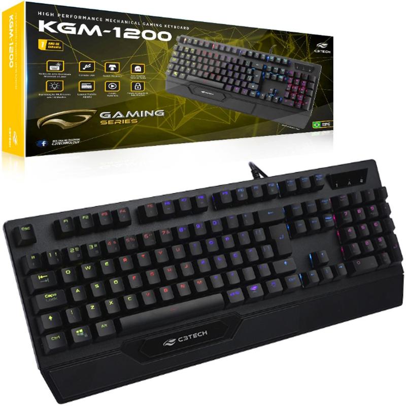 Teclado PC Gamer Mecânico USB PC Iluminação Luz Led RGB - C3TECH ...
