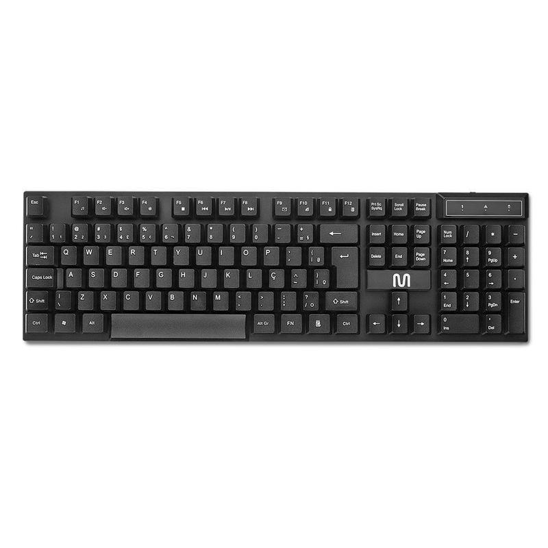 Teclado sem Fio Slim Conexão 2.4ghz USB 12 Teclas Multimídia Preto ...