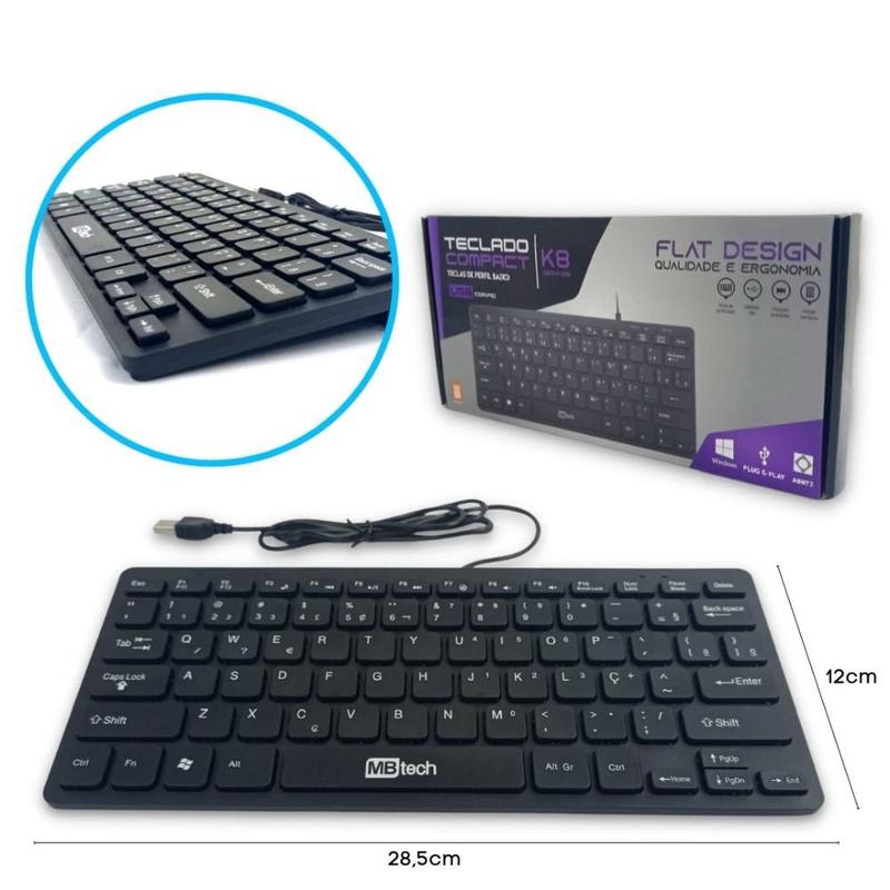 Teclado usb Mini Compacto Mbtech Gb54428 - MB TECH - Teclado - Magazine ...