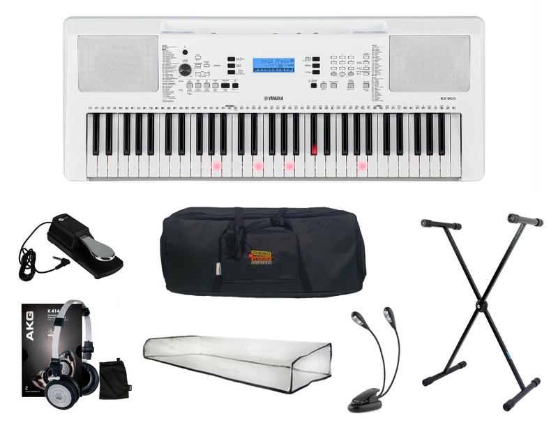 Teclado Yamaha EZ-300 Branco Teclas iluminadas EZ300 Kit Ch1 - Teclado ...
