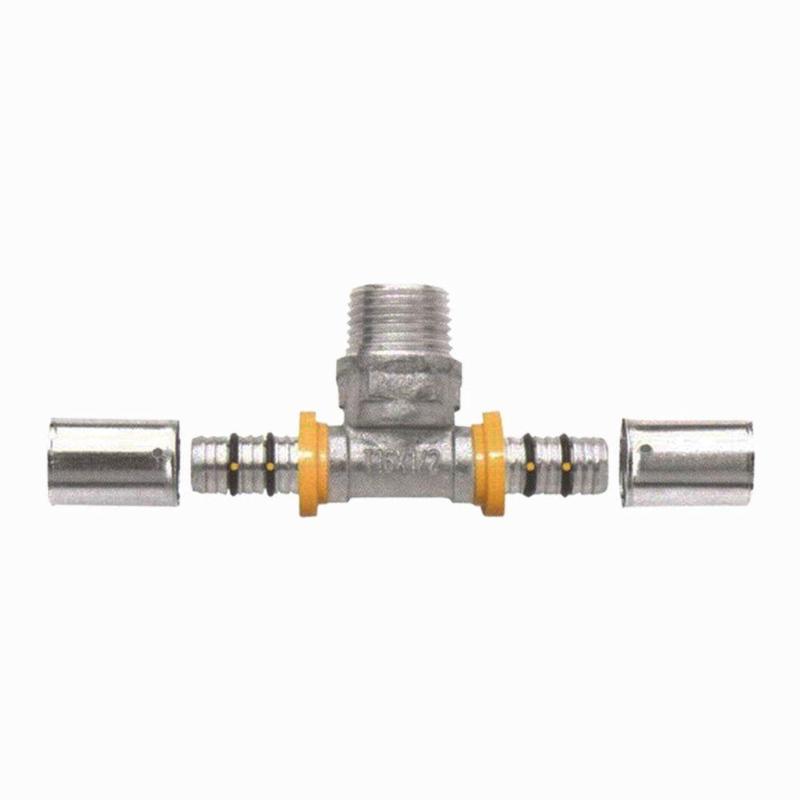 Tee 16mm x 1/2 Macho para tubos Multicamada Pex - Astra - Curva para ...