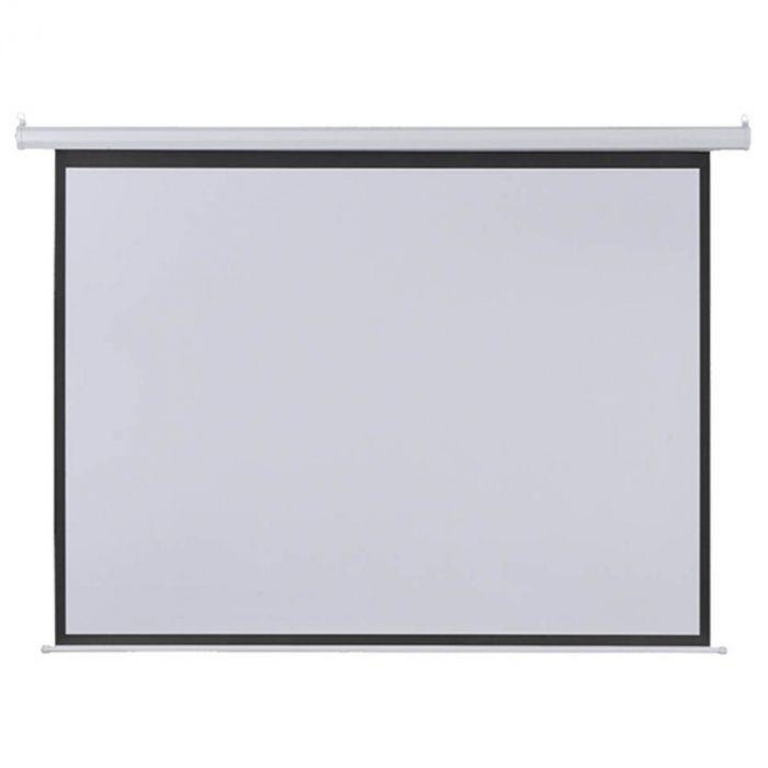 Tela de Projeção Retrátil Elétrica Controle Remoto 203 X 152cm 220v ...