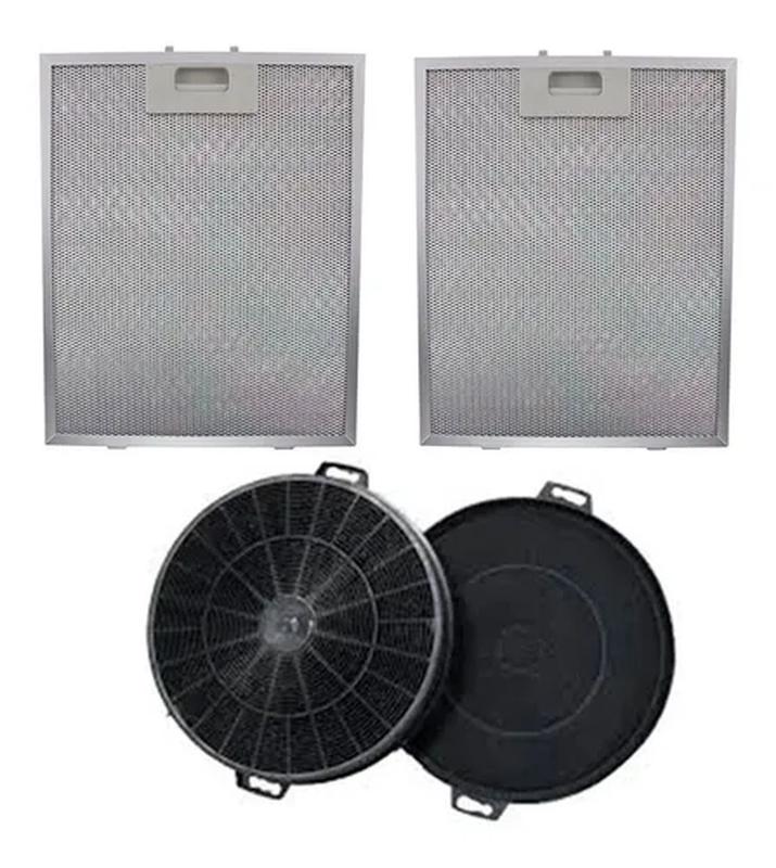 Tela Filtrante de Alumínio + Filtro de Carvão Ativado p/ Coifa ...