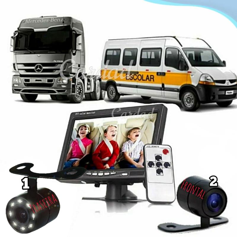 Tela Monitor Lcd Van Caminhão Ônibus 1 Câmera Ré + 1 Frontal - CARDAD ...