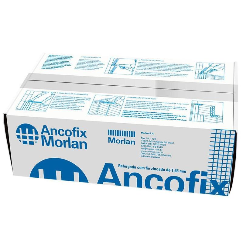 Tela Soldada Ancofix 50 x 10,50 cm para Prevenção de Fissuras com 100 ...