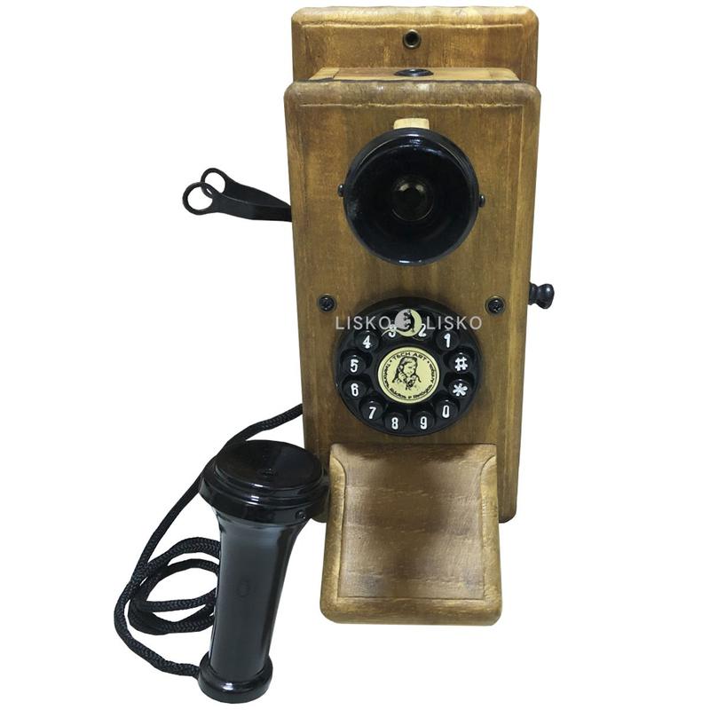 Telefone Antigo Retrô De Parede em Madeira e Metal Vintage - Ramais ...