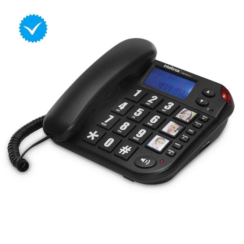 Telefone Fixo Com Fio Tok Facil ID Intelbras Revenda Oficial - Ramais ...