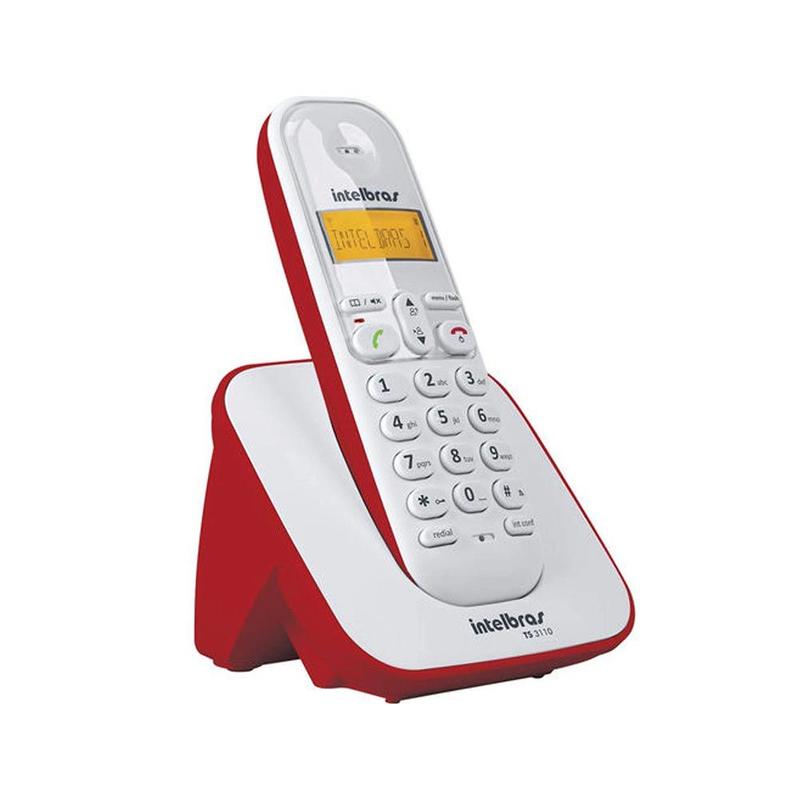 Telefone Fixo Intelbras sem Fio TS3110 Vermelho - Ramais - Magazine Luiza