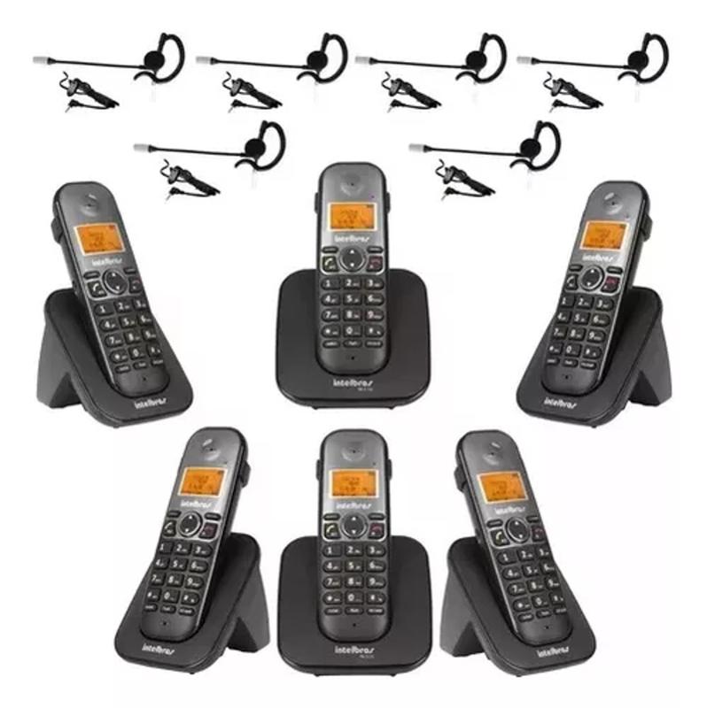 Telefone Fixo Sem Fio 5 Ramais Bina & Fone Intelbras Escritório ...
