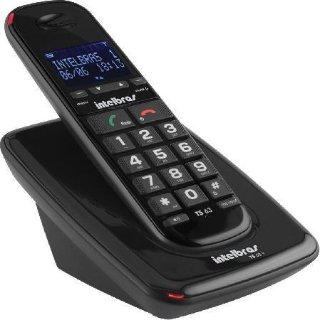 Telefone sem fio com identificador ts 63 v 1.9ghz preto 4000048 ...