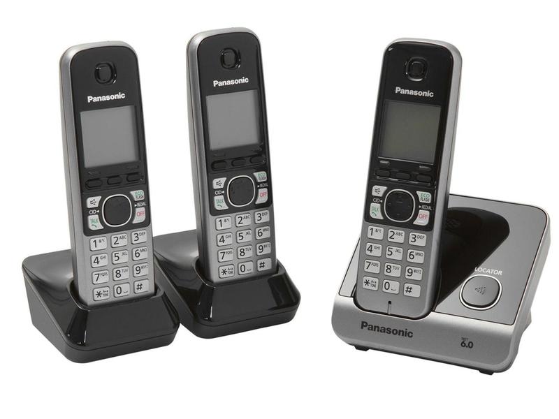 Telefone Sem Fio Panasonic KX-TG6713LBB + 2 Ramais - Identificador de Chamada Viva Voz Preto ...