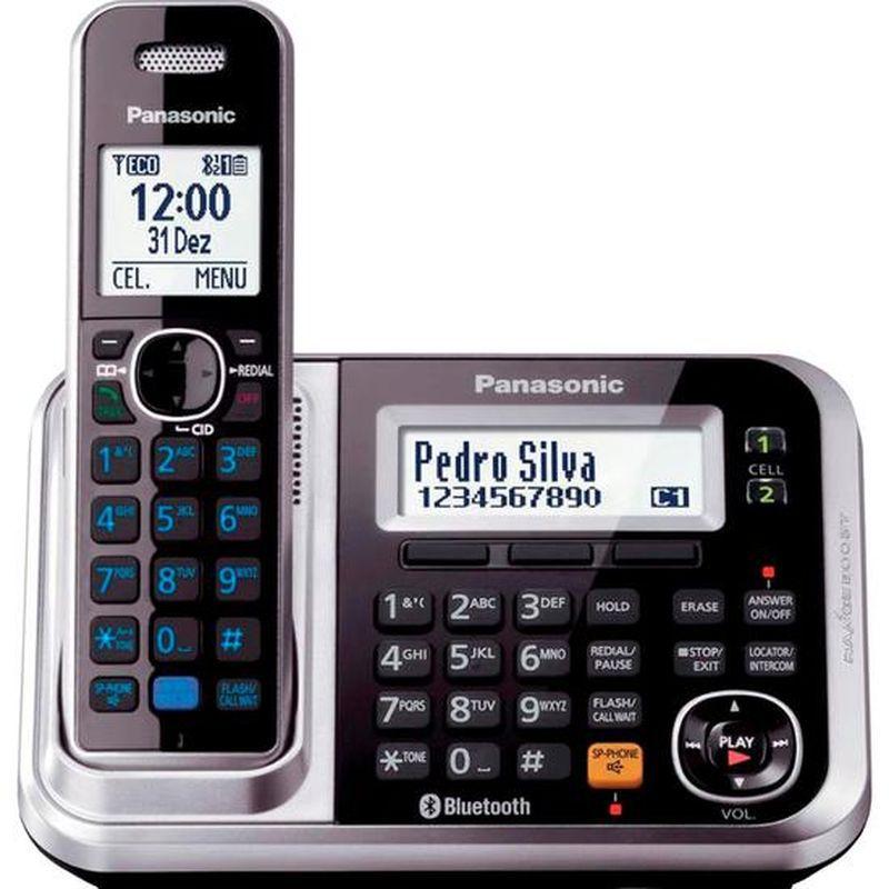 Telefone Sem Fio Panasonic Kx Tg7841Lc Kxtga680Lcs 2 Bases Com Bina Bivolt Preto - Ramais ...