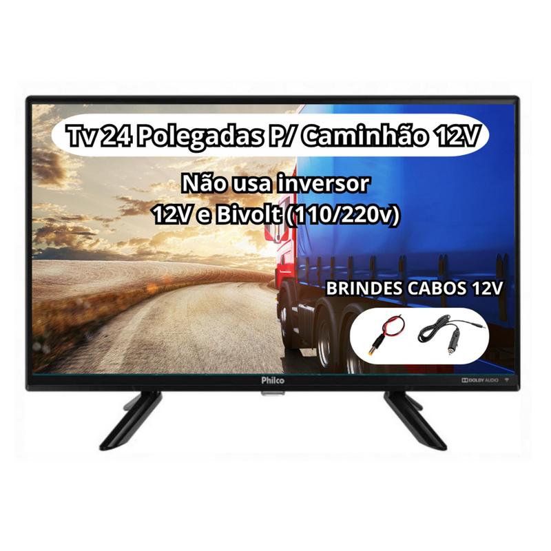 Televisão 24 Polegadas 12Volts Nativa Carreta Caminhão Van Motor Home ...