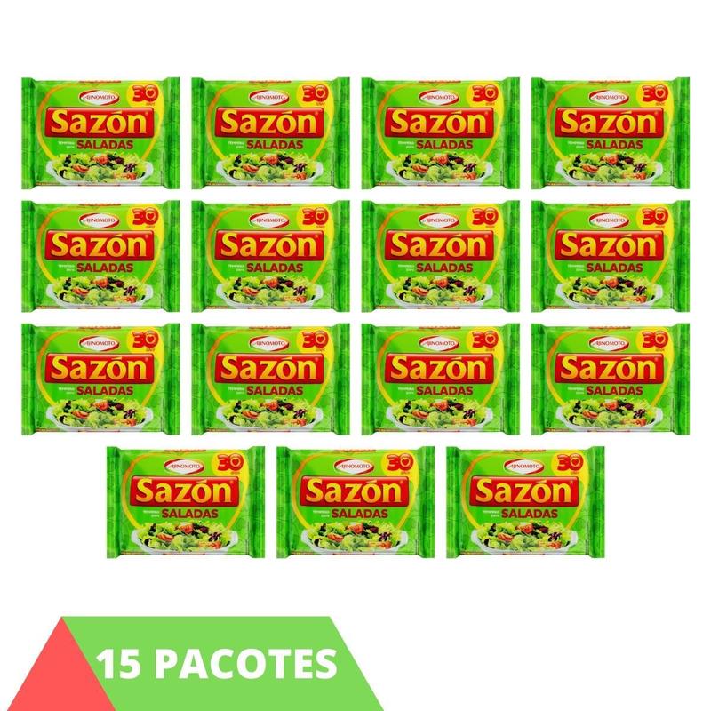 Tempero Sazon 60g 12 Sachês de 5g - Verde Para Salada - 15Un ...
