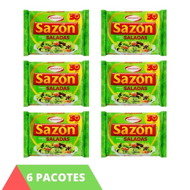 Tempero Sazon 60g 12 Sachês de 5g - Verde Para Salada - 6Un - AJINOMOTO ...