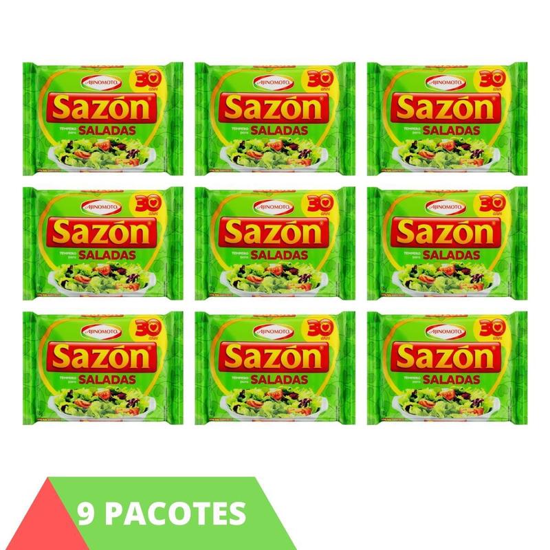 Tempero Sazon 60g 12 Sachês de 5g - Verde Para Salada - 9Un - AJINOMOTO ...