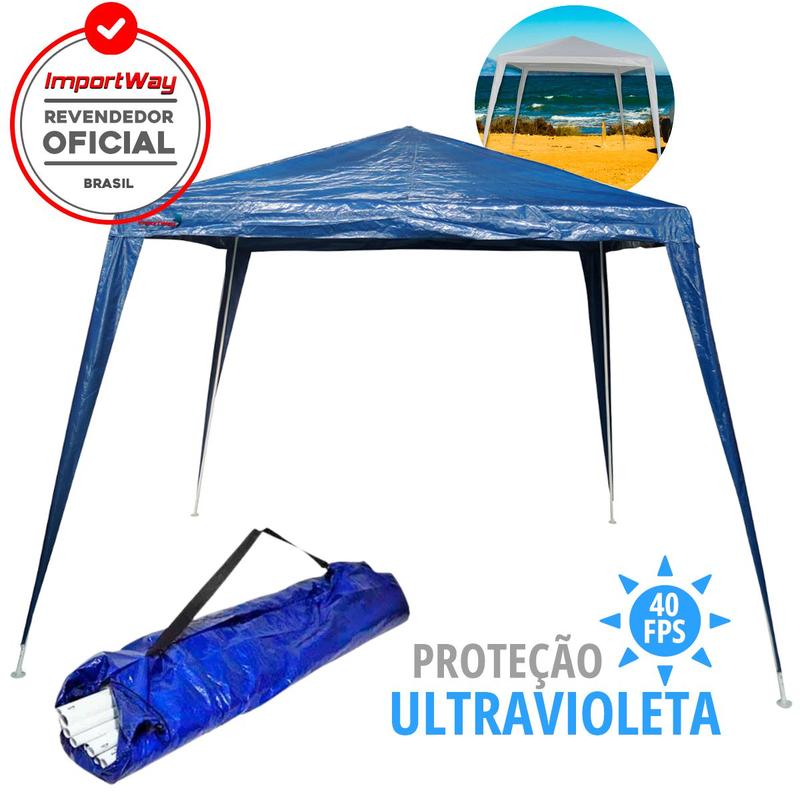 Tenda Toldo Camping Praia Montável 3x3 Importway + Bolsa - Gazebo ...