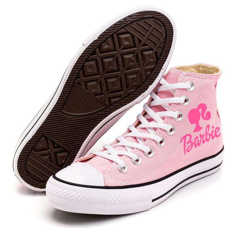 Tênis All Botinha Da Barbie Star Cano Médio Mundo Real Rosa Infantil E ...