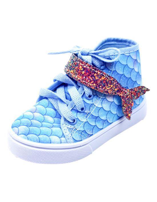 Tênis Baby Cano Alto Sereia - Azul - Glamour Pink - Tênis para Bebês ...