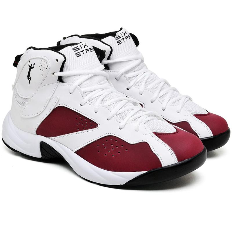Tênis Basquete Masculino Bordo Branco Six Street Dunk - Guilherme Shoes ...