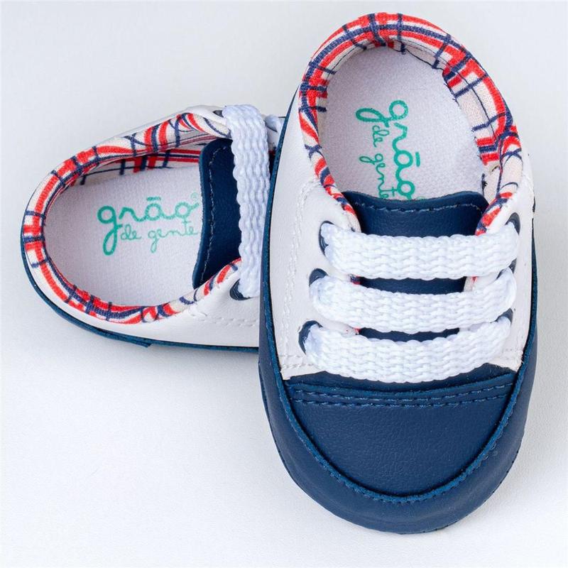 Tênis Bebê Menino Chique Bicolor Azul Branco 16 Grão de Gent - Grão de ...