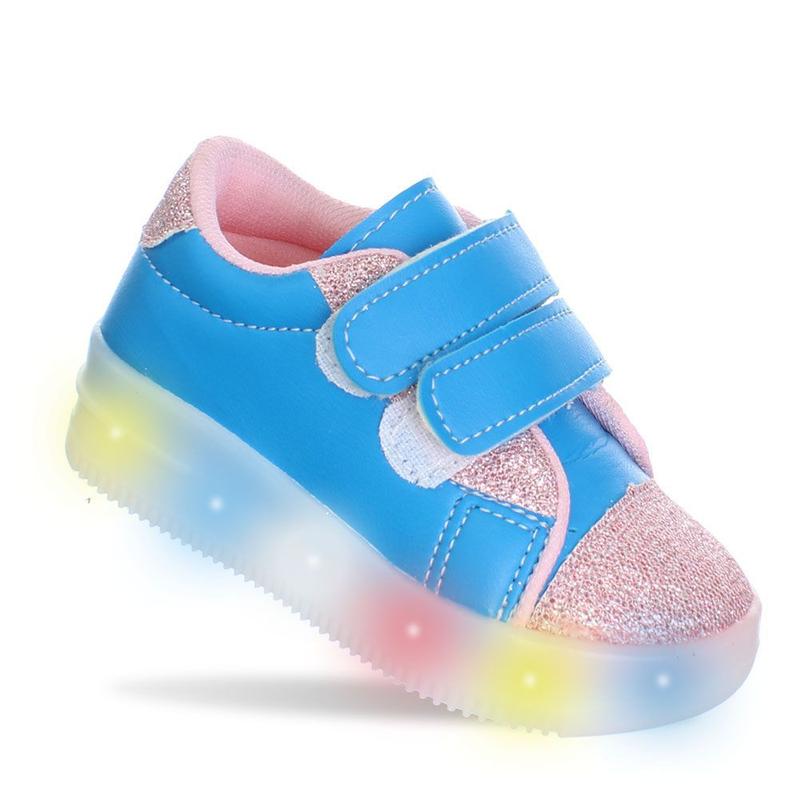 Tenis Calçado Luz Led Luzinha Infantil Menina Bebe Criança Azul Rosa ...