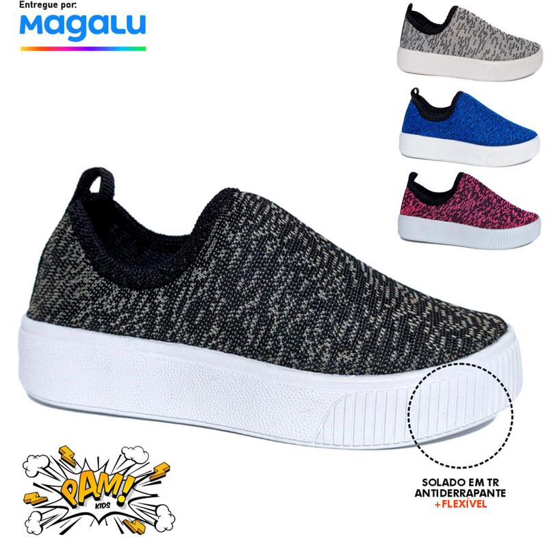 Tênis calce fácil infantil menino menina slip on barato casual sem ...
