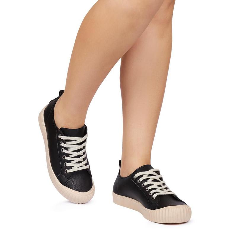 Tênis Casual Feminino Flatform Cadarço Conforto Dia a Dia - Hype ...