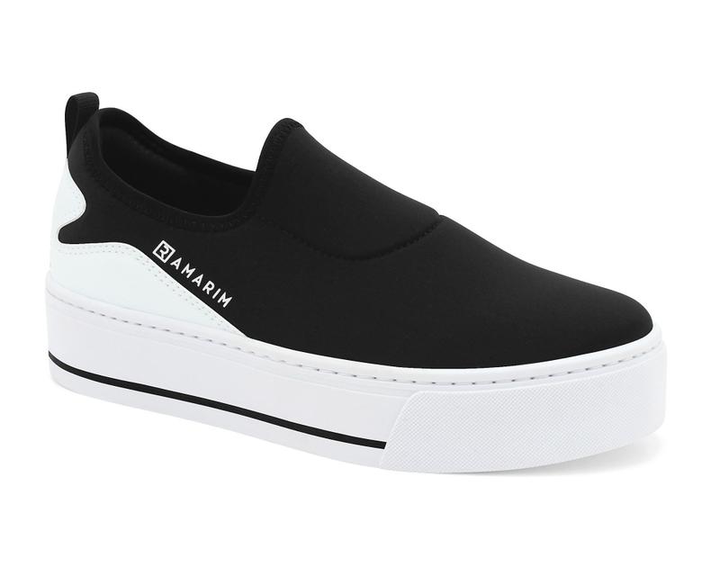 Tenis Feminino Ramarim Flatform Slip On Preto Plataforma - Slipper ...