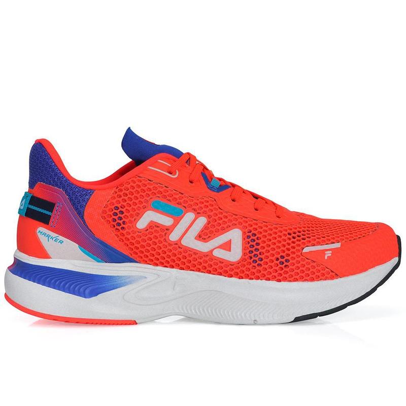 Tênis Fila Racer Marker Coral e Azul Royal e Branco - Tênis Esportivo ...