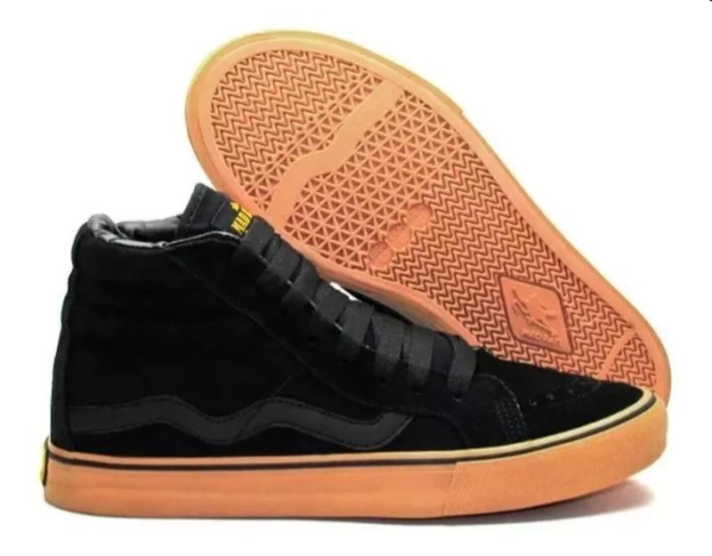 Tênis Hi Top Cano Alto Original Mad Rats Preto Crepe Marrom RCH ...
