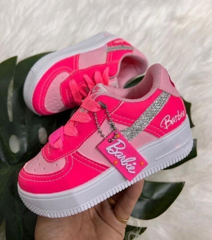 Tenis infantil Barbie Gliter aforce rosa feminino Original - starkids ...