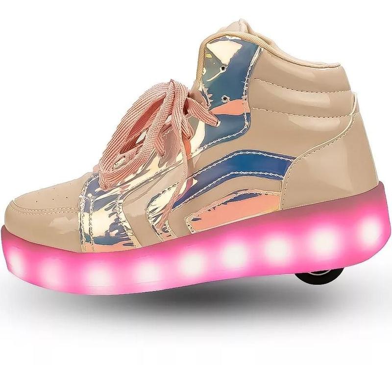 Tênis Infantil Feminino Com Rodinhas E Led Luzinha Que Pisca - Beakid ...