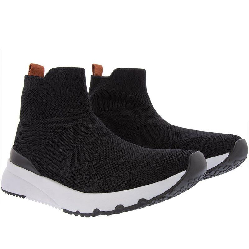 Tênis Mac & Jac Cano Alto Masculino Pespontos Knit Preto - Tênis ...