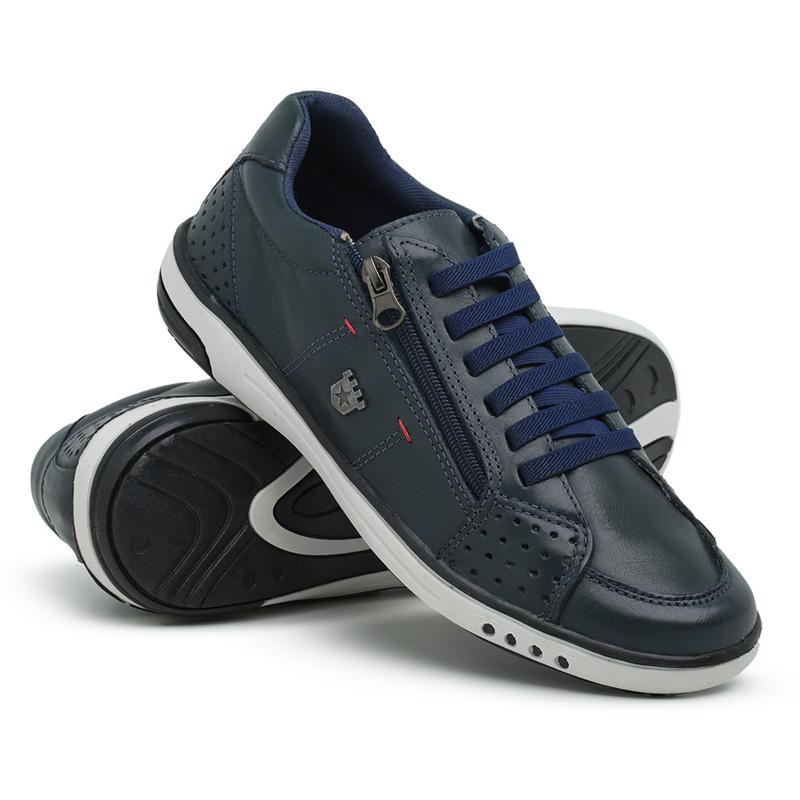 Tênis Masculino Sapatênis Sapato Couro Confort Casual Urbano Moderno ...