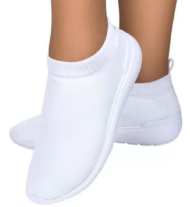 Tênis Meia sem Cadarço Calce Fácil Super Confortável Branco - KERO LOOK ...