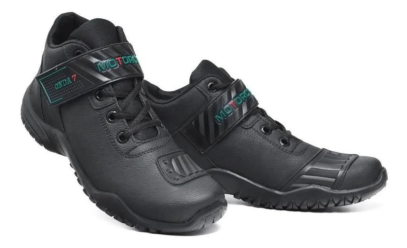 Tenis Motocicle Sapatilha Masculina Ciclista 048 Preto Verde - ONDA7 ...