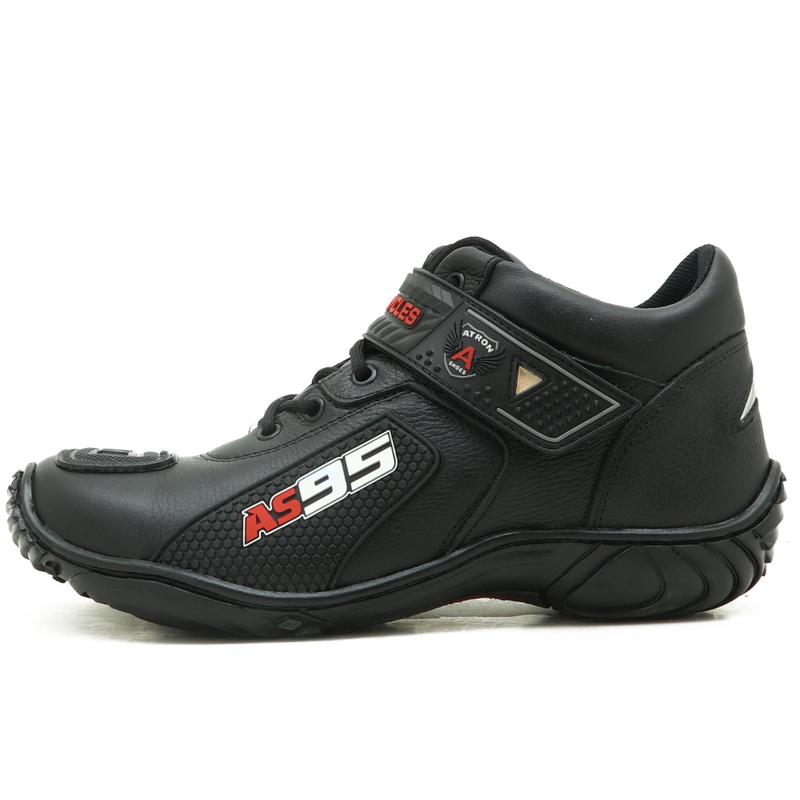 Tênis Motociclista AS95 Em Couro Na Cor Preta - ATRON SHOES - Tênis ...