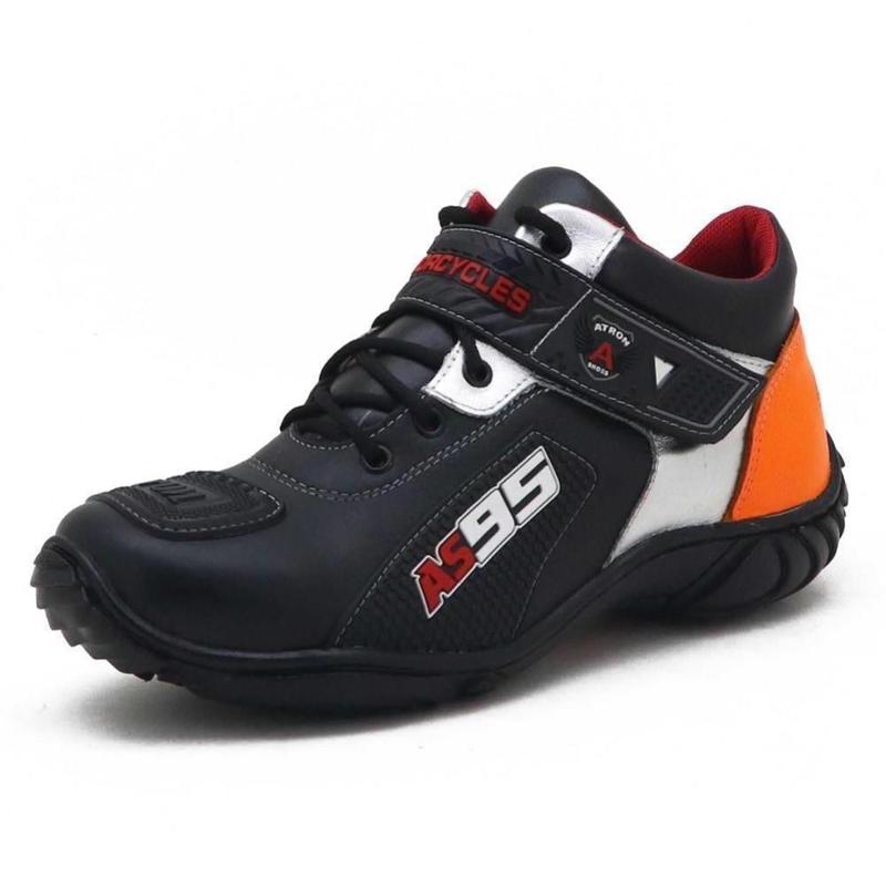 Tênis Motociclista Masculino Couro Conforto Cadarço Leve - Atron Shoes ...